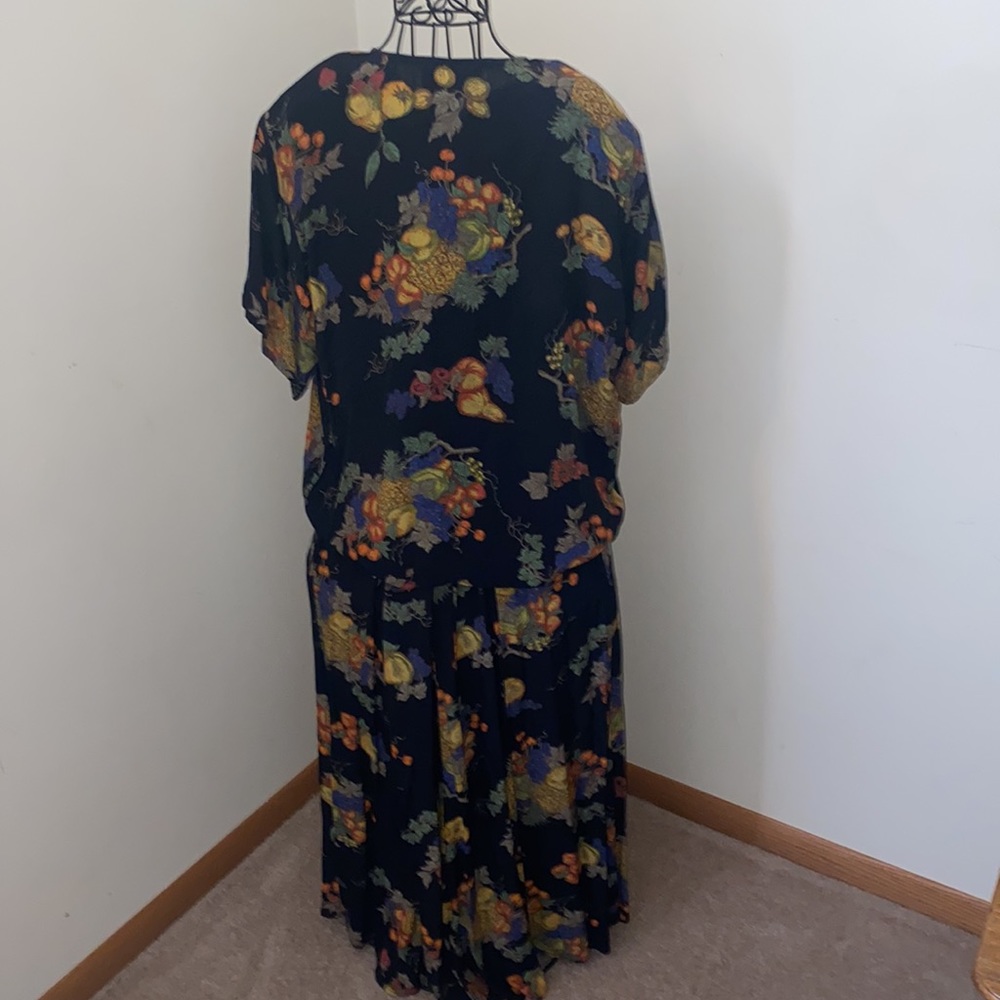 1980’s/90’s Carol Little Usa Black & Fruit Print Shor… - Gem